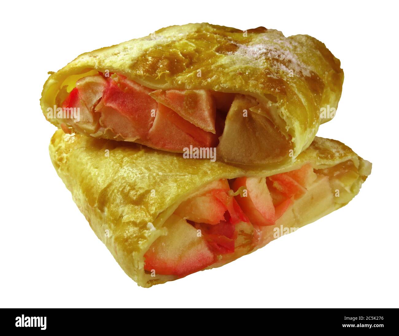 Apple strudel, isolated on white background. Clipping Path included ...