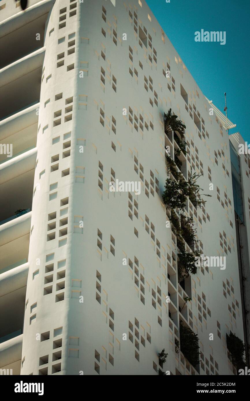 Nicosia Cyprus 03 July 2020 View of the facade of a modern building ...