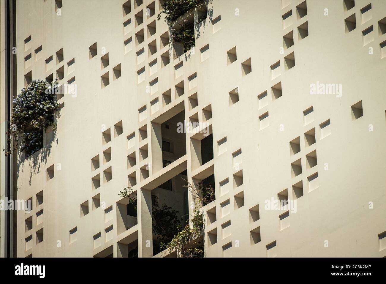 Nicosia Cyprus 03 July 2020 View of the facade of a modern building ...