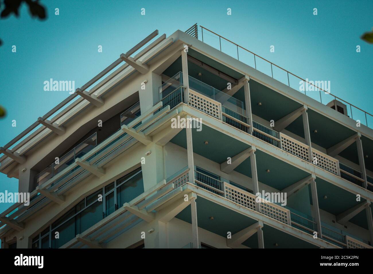 Nicosia Cyprus 03 July 2020 View of the facade of a modern building ...