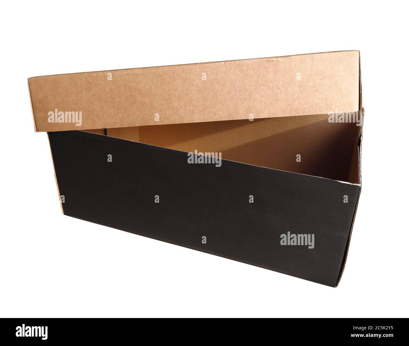 An open cardboard box, isolated on white background. Clipping Path ...