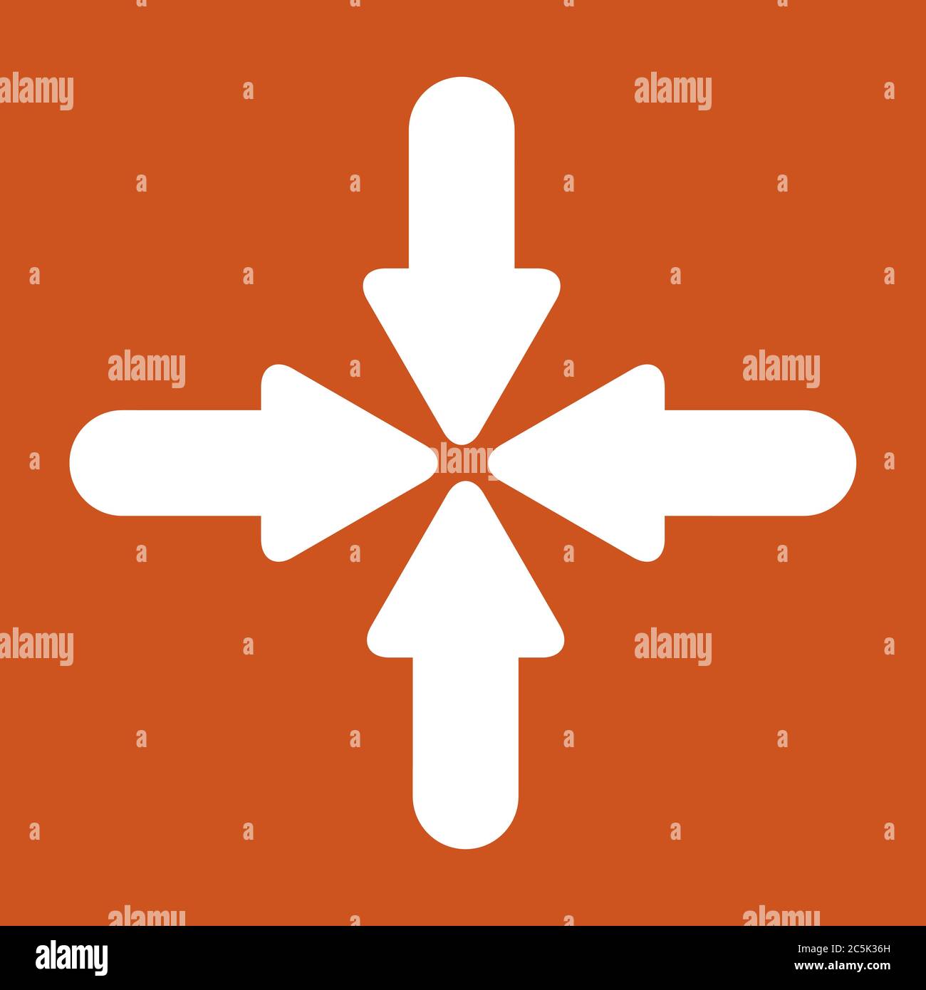 4 arrows icon isolated on red background. Vector illustration Stock ...