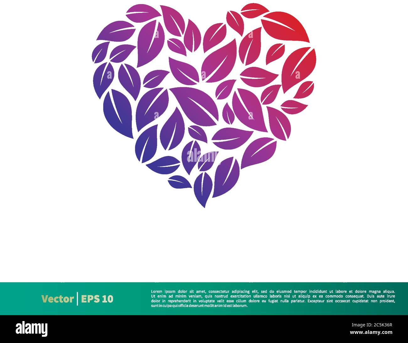 Leaf heart shape Stock Vector Images - Alamy