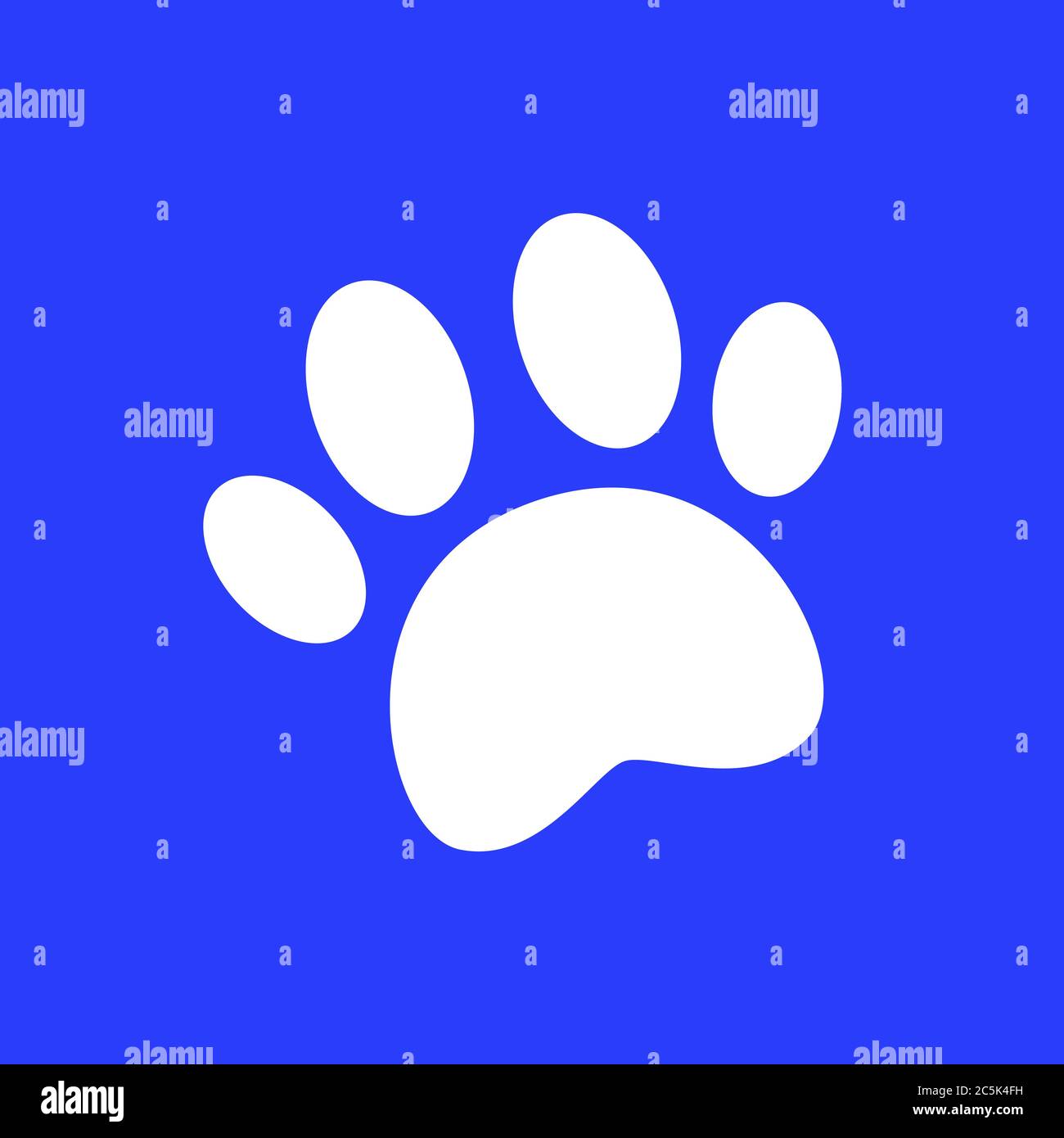 Trace from the paws sign icon in trendy flat style isolated on purple ...