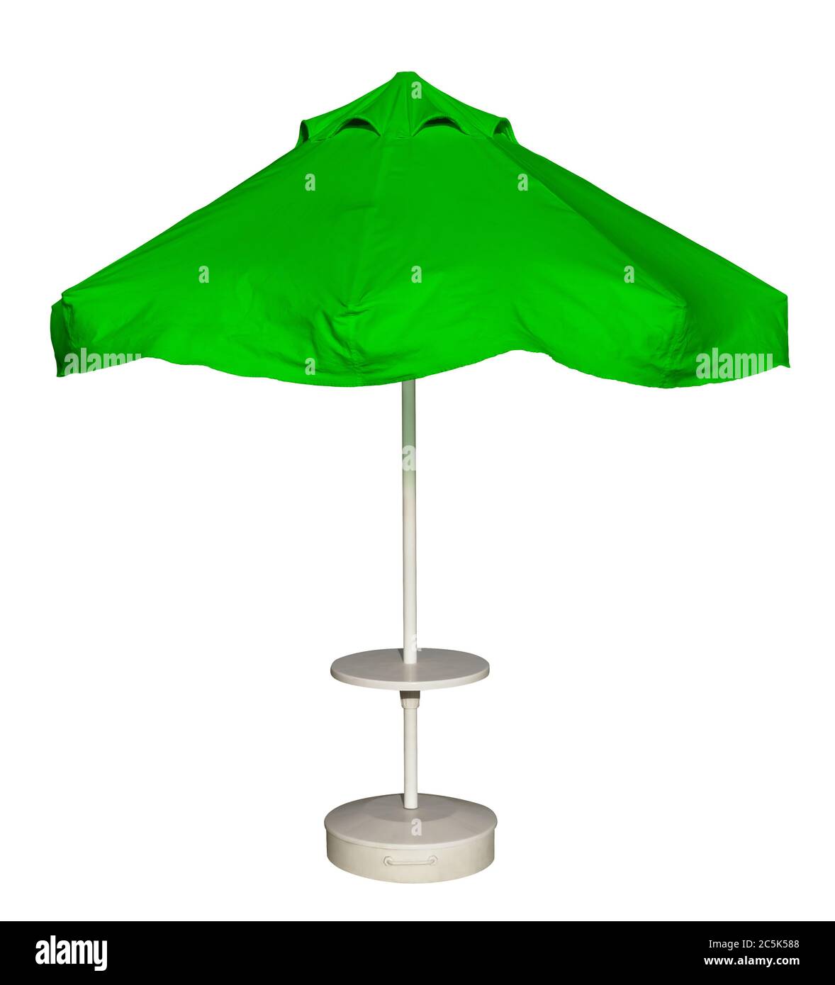 Green beach umbrella isolated. Clipping path included Stock Photo - Alamy