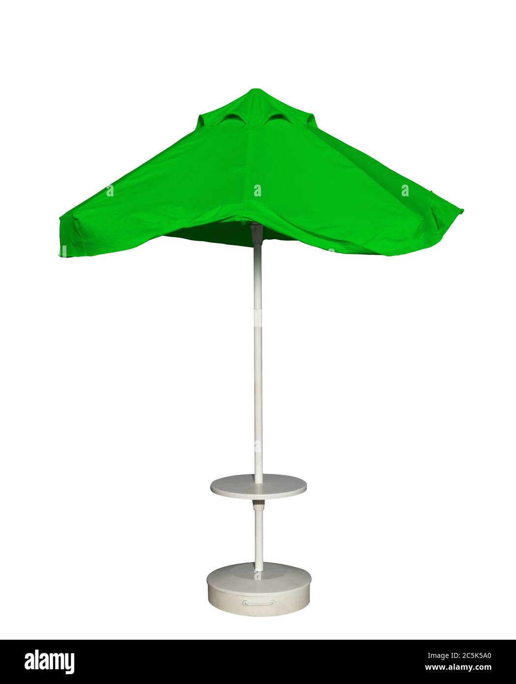 Green beach umbrella isolated. Clipping path included Stock Photo - Alamy
