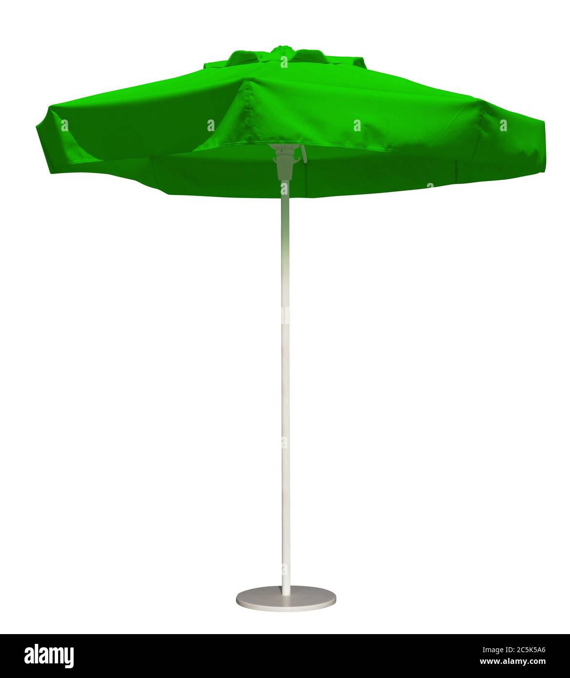 Green beach umbrella isolated. Clipping path included Stock Photo - Alamy