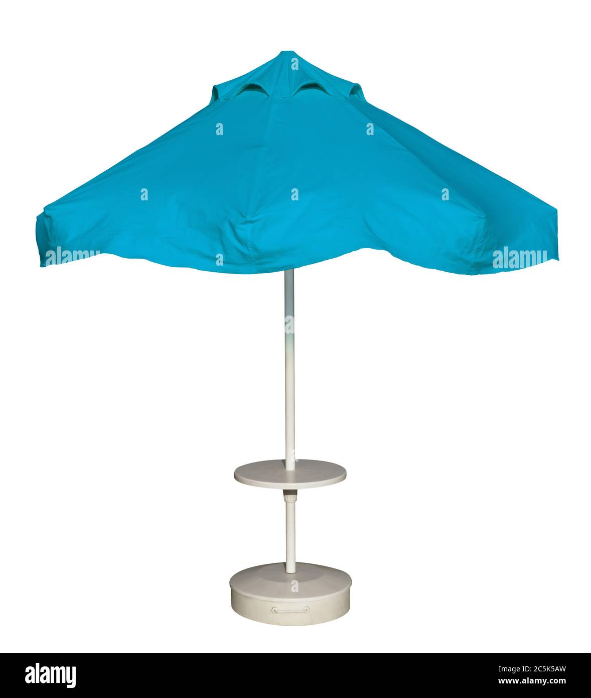Light blue beach umbrella isolated. Clipping path included Stock Photo ...