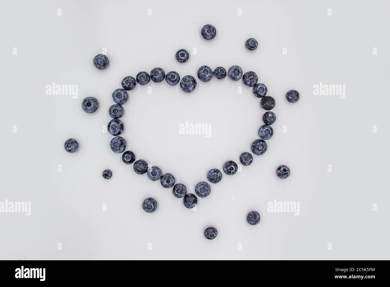 A Blueberry Heart. The heart's frame from the berries. Beautiful ...