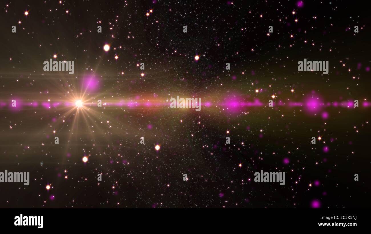 cosmos stars light lens flare ray effect Stock Photo - Alamy