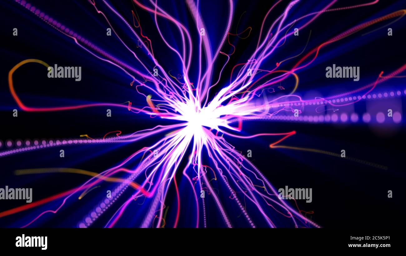 electric light plasma motion in space abstract background Stock Photo ...