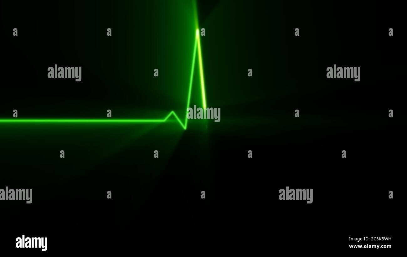 Heartbeat green light line EKG beat monitor Stock Photo - Alamy