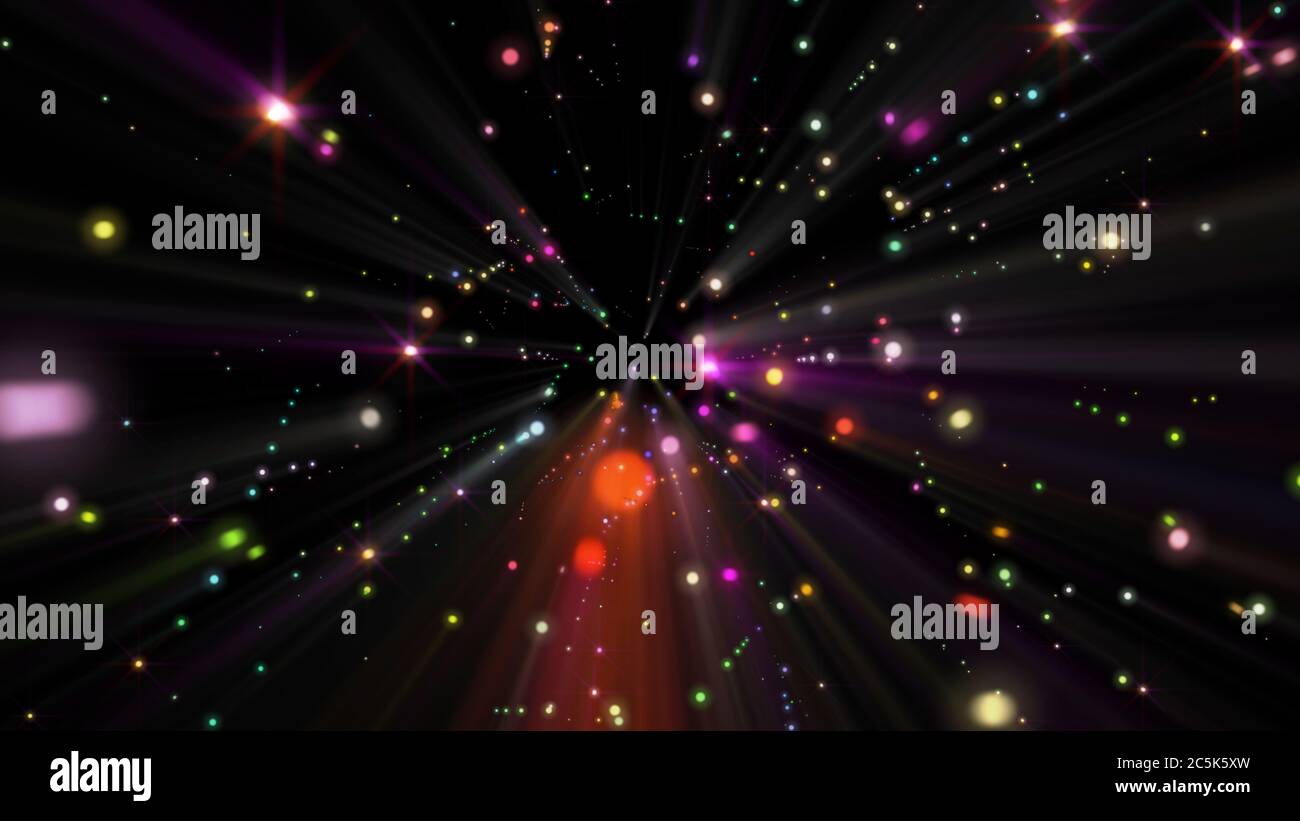 magic color stars light explosion in space Stock Photo - Alamy