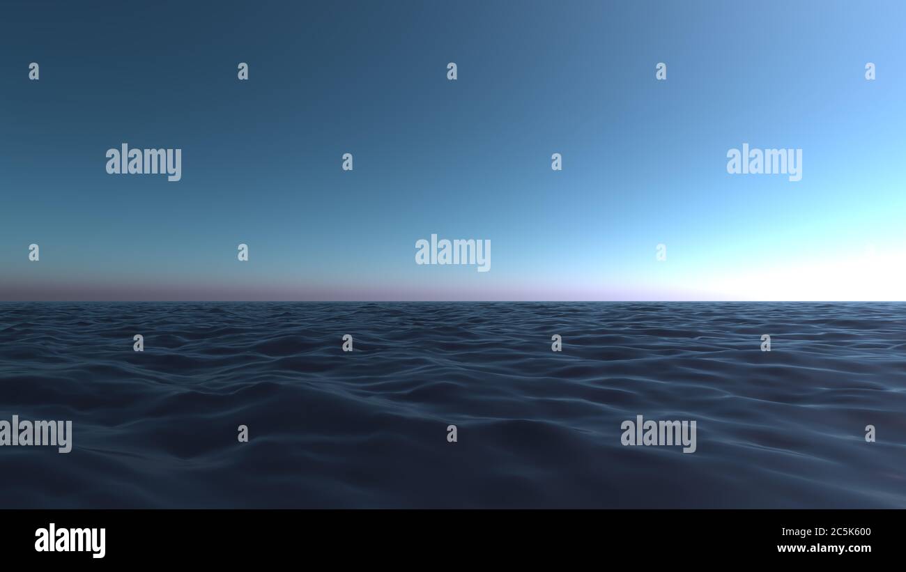 clear sea water aqua, blue sky horizon Stock Photo - Alamy