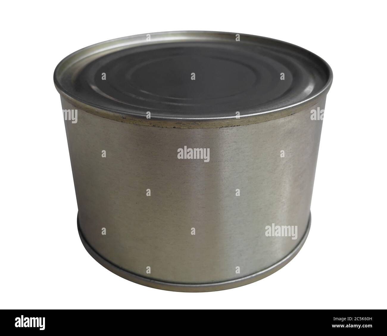 Closed tin can isolated on white. Clipping path included Stock Photo ...