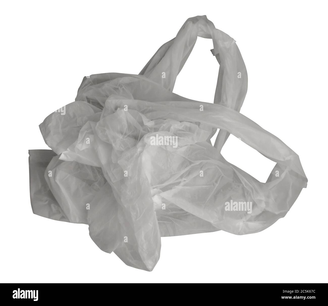 Crumpled plastic bag isolated on white. Photo with clipping path Stock ...