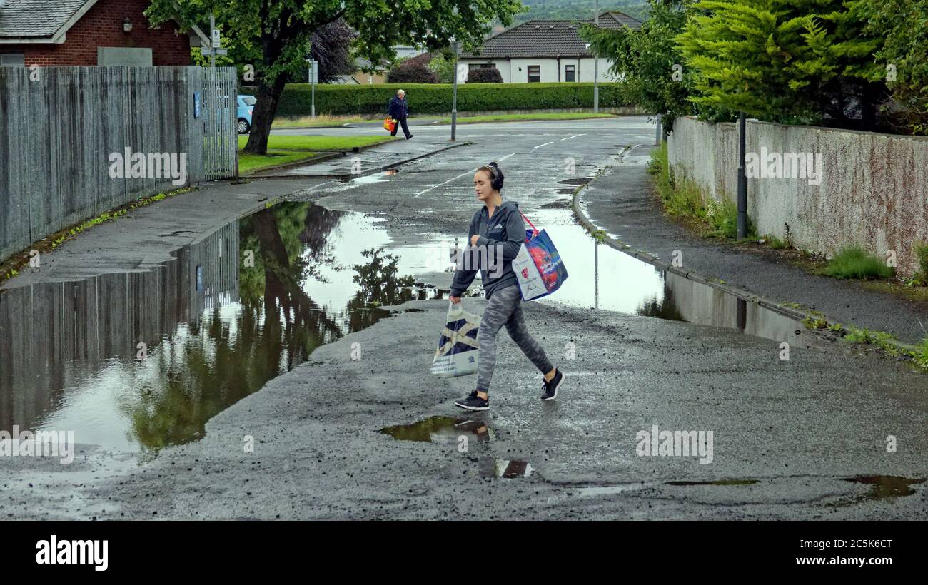 Glasgow, Scotland, UK 3rd July, 2020: UK Weather: Heavy rain and ...