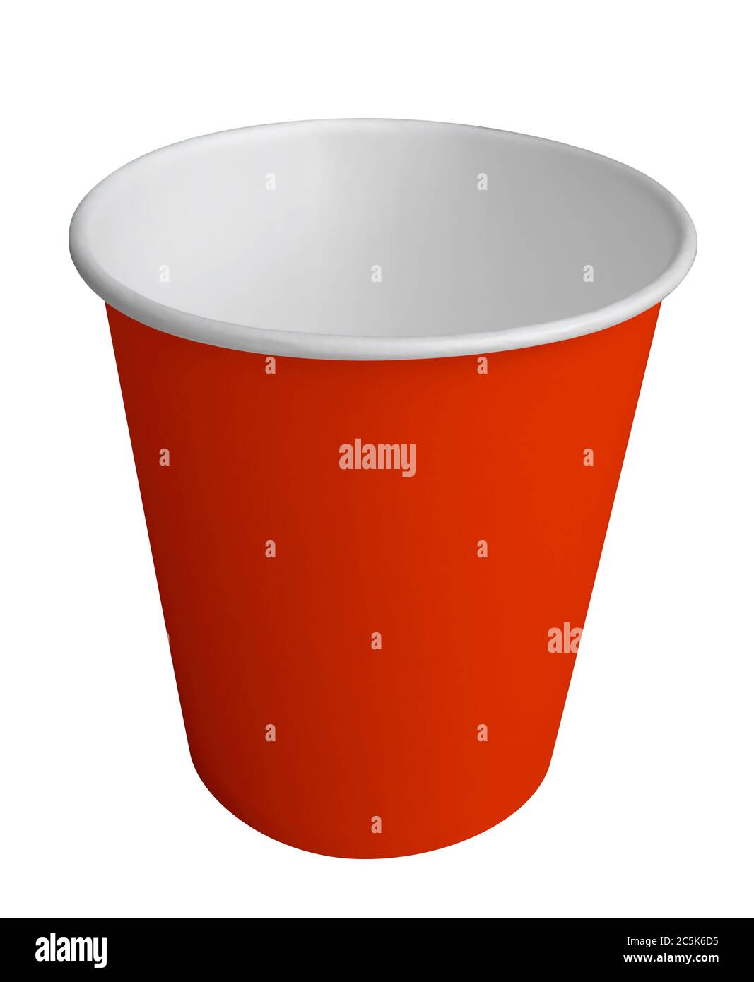 Empty red paper cup isolated on white. Clipping path included Stock ...