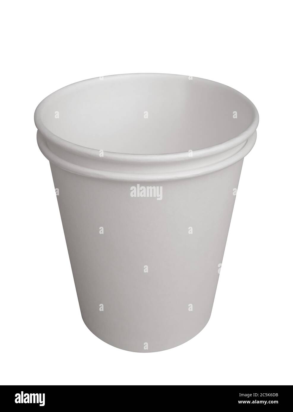 Empty white paper cup isolated on white. Clipping path included Stock ...