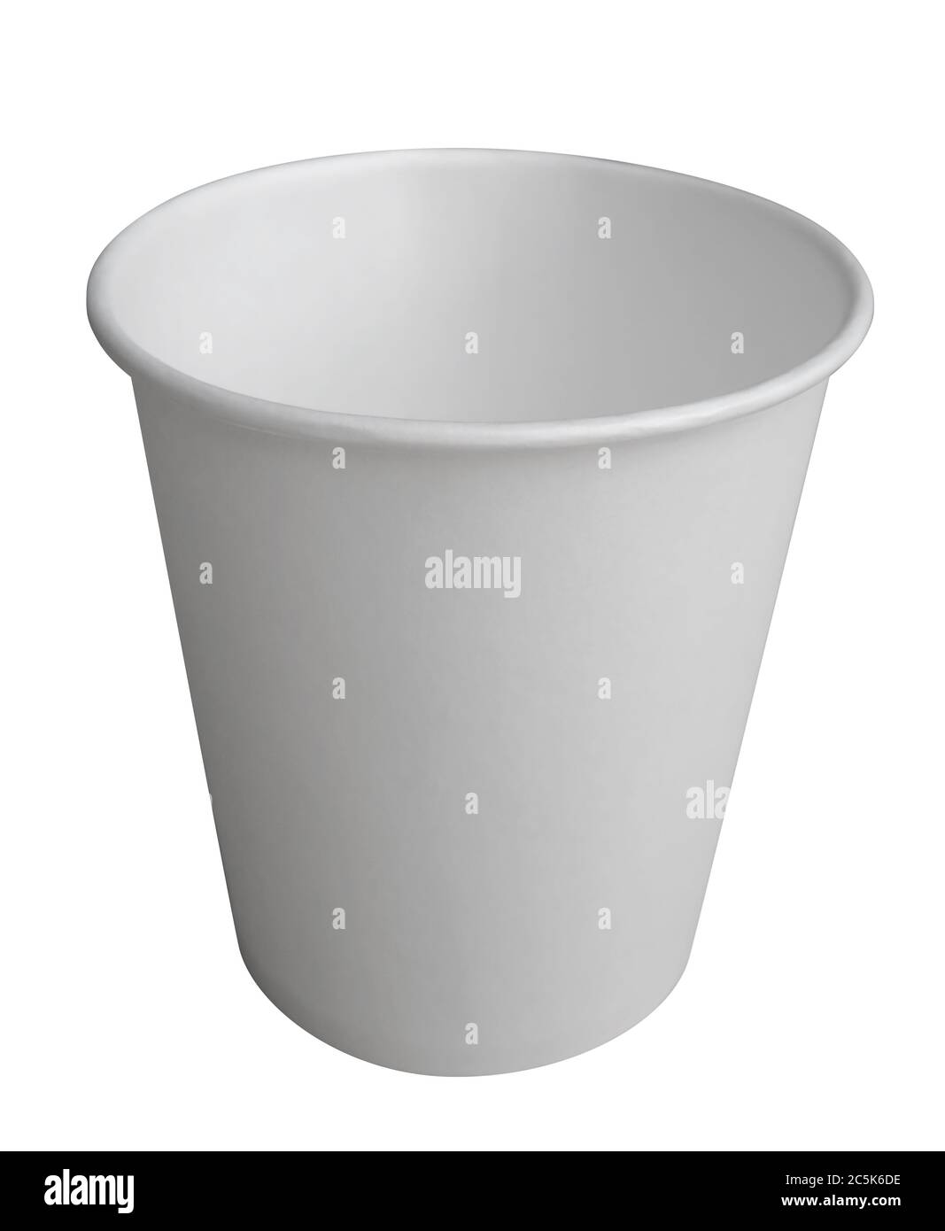 Empty white paper cup isolated on white. Clipping path included Stock ...