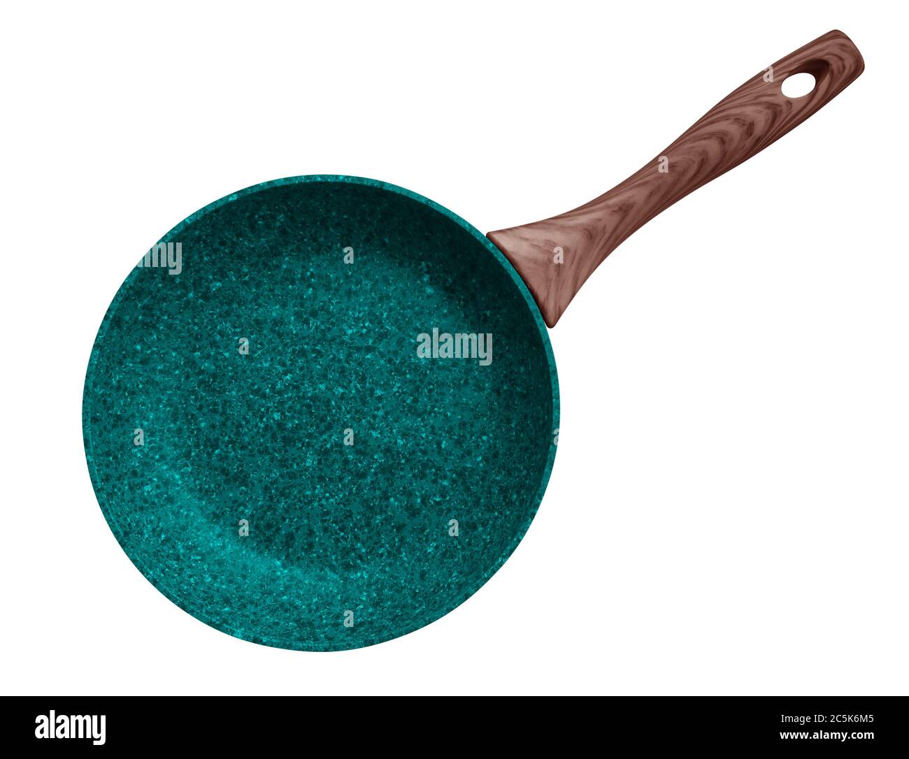 Light blue Stone Coated Frying Pan isolated on white. Clipping Path ...