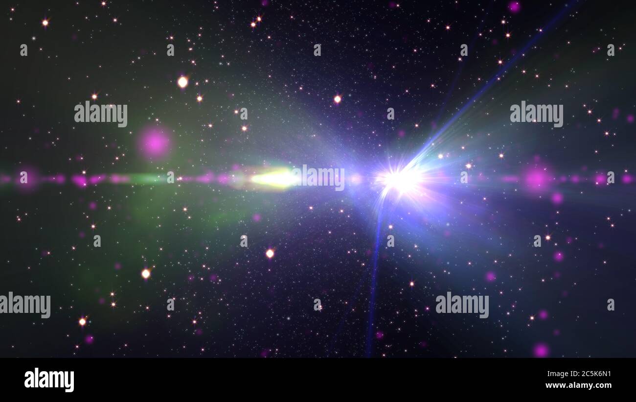 cosmos stars light lens ray flare particle Stock Photo - Alamy