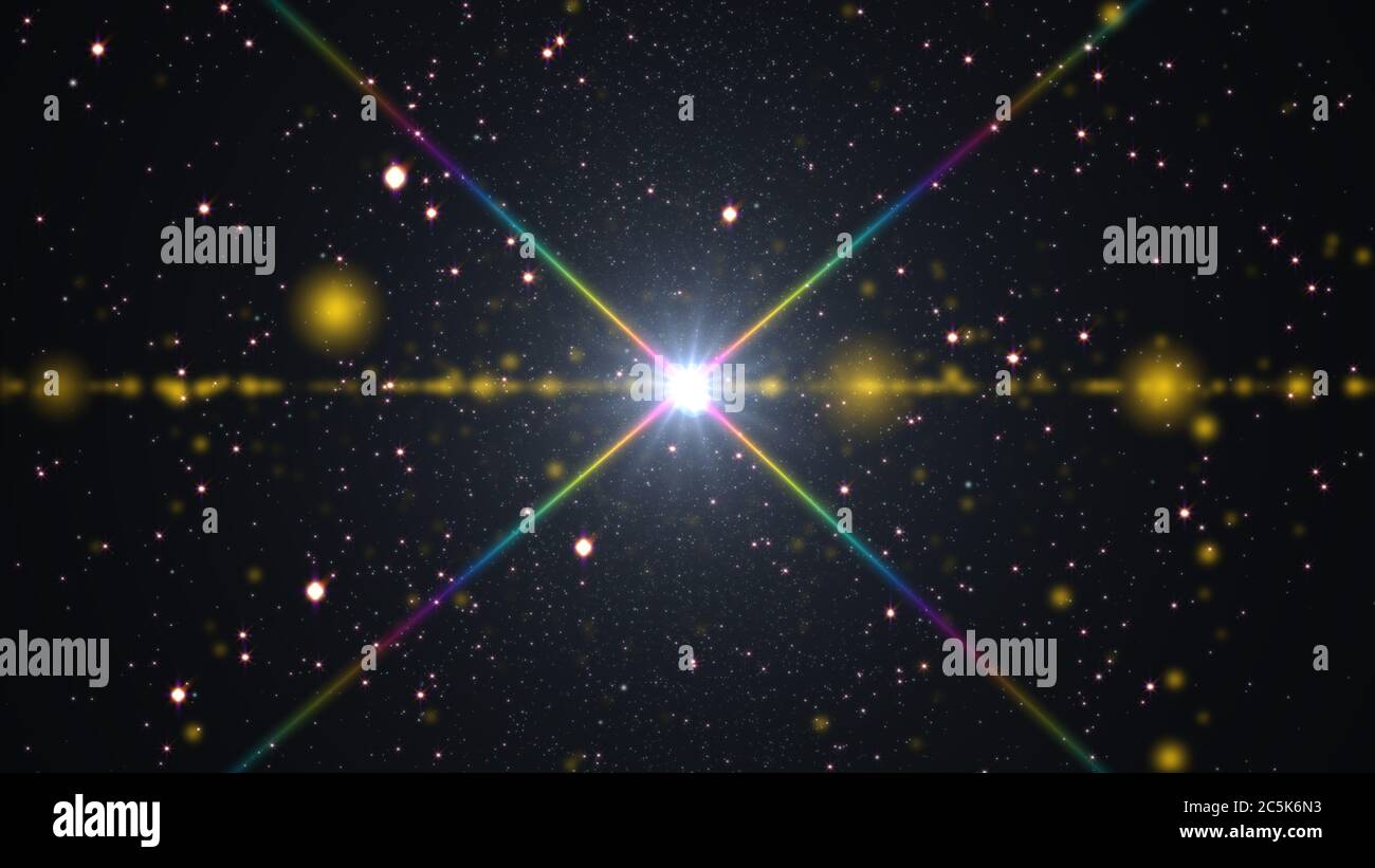 cosmos stars light lens ray flare particle Stock Photo - Alamy