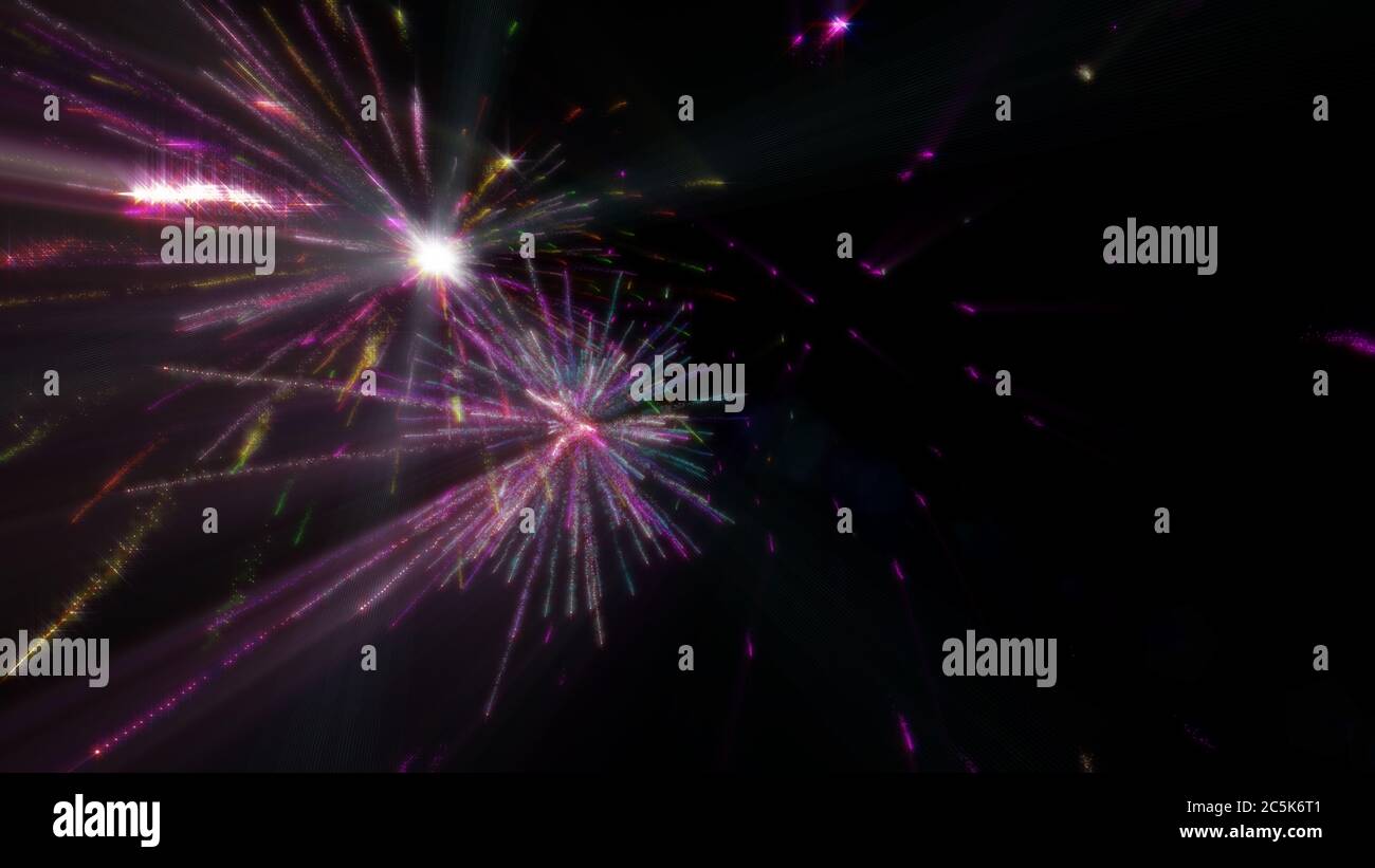 fireworks fire explosion light at night sky Stock Photo - Alamy