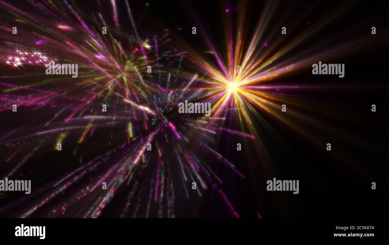 fireworks fire explosion light at night sky Stock Photo - Alamy