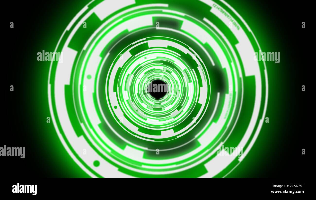 Abstract background techno circles tunnel, futuristic illustration ...