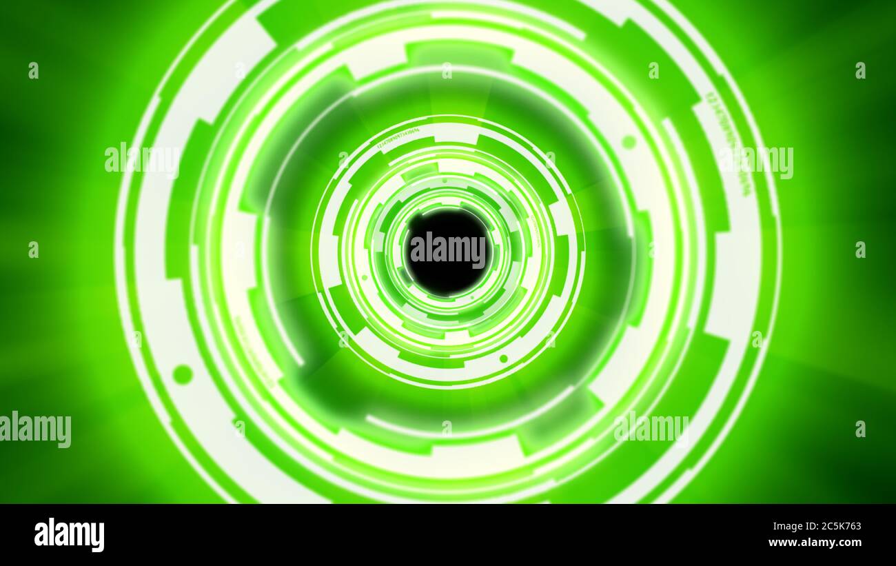 Abstract background techno circles tunnel, futuristic illustration ...