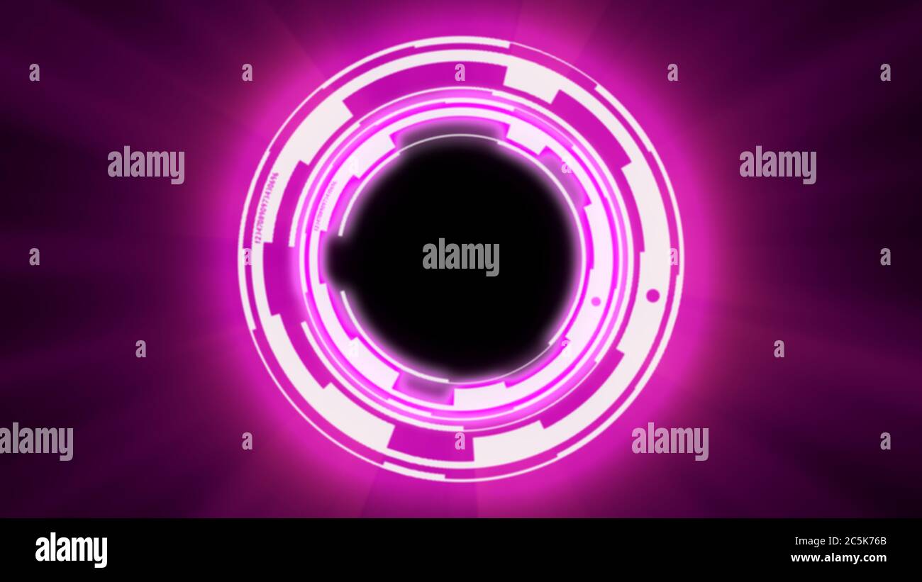 Abstract background techno circles tunnel, futuristic illustration ...