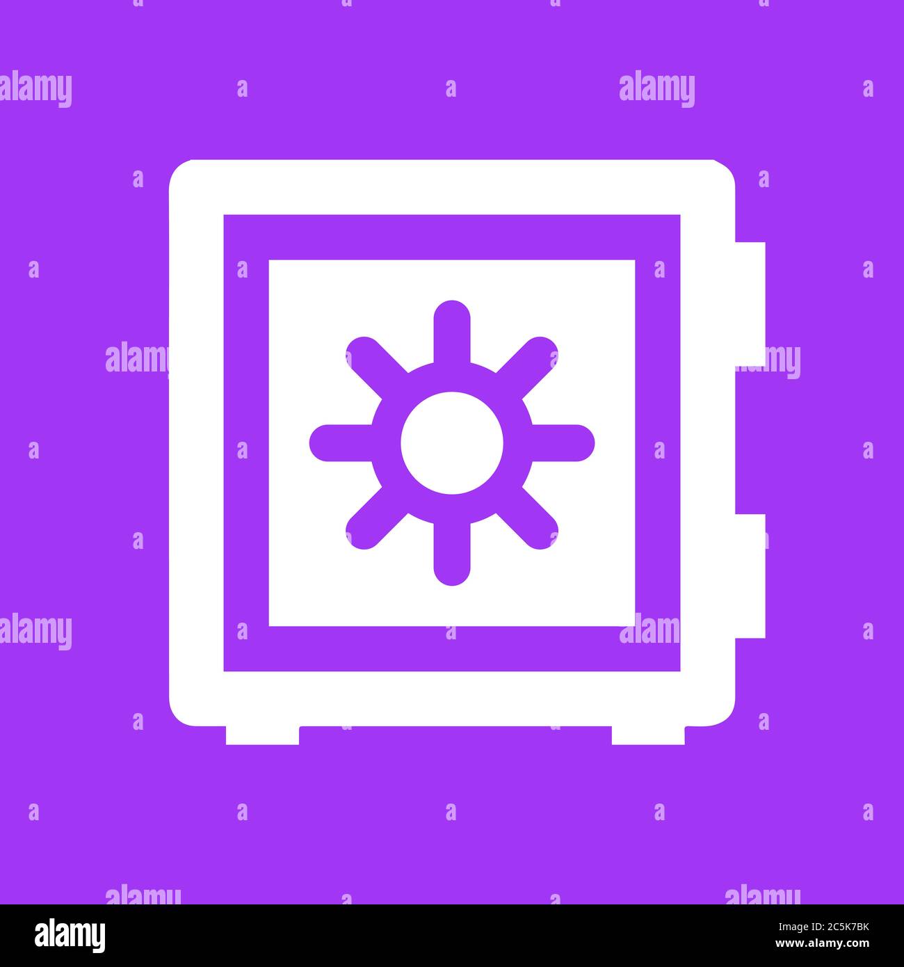 Safe sign icon in trendy flat style isolated on purple background. For ...