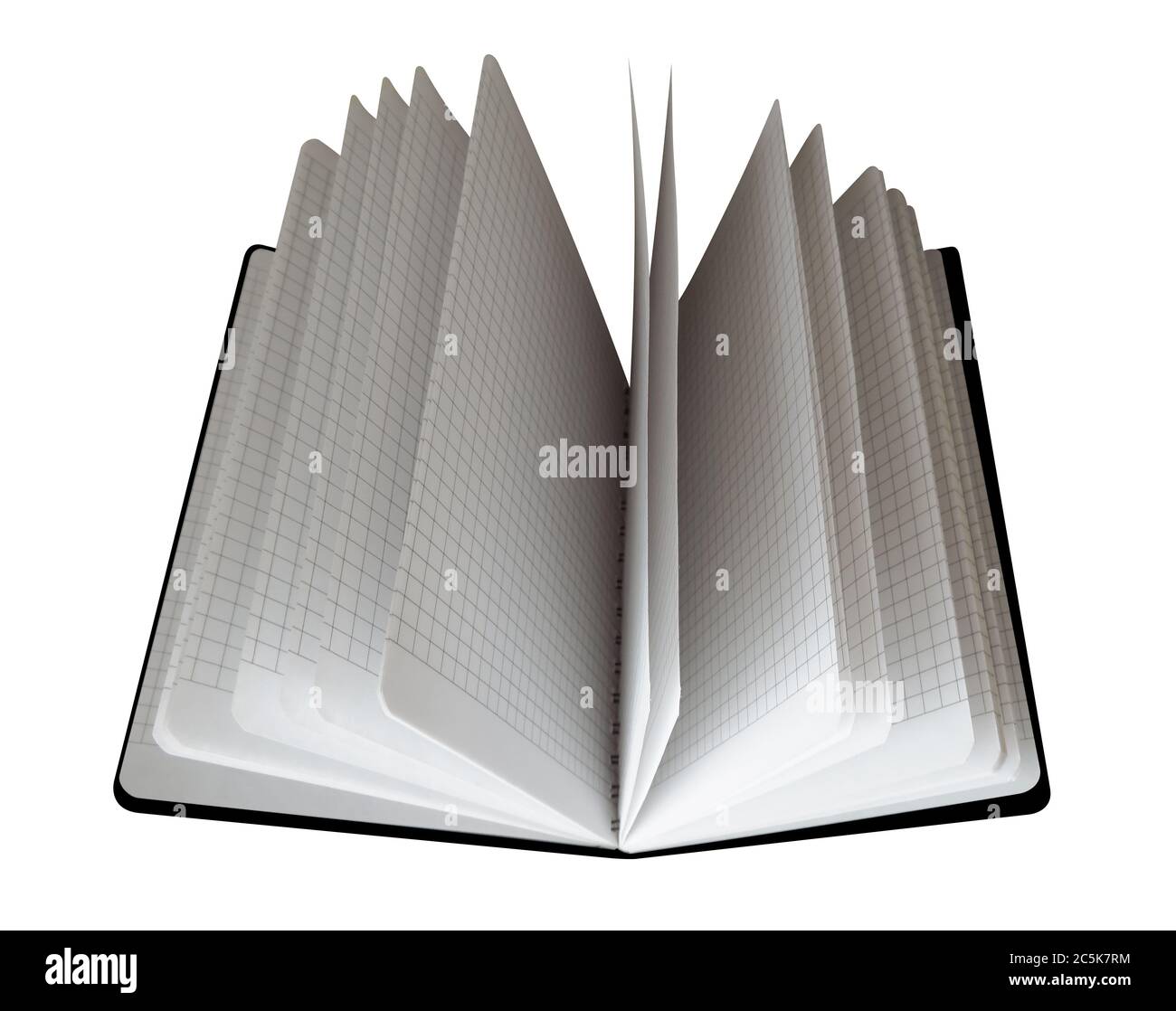 Opened notebook isolated on a white. Clipping path included Stock Photo ...