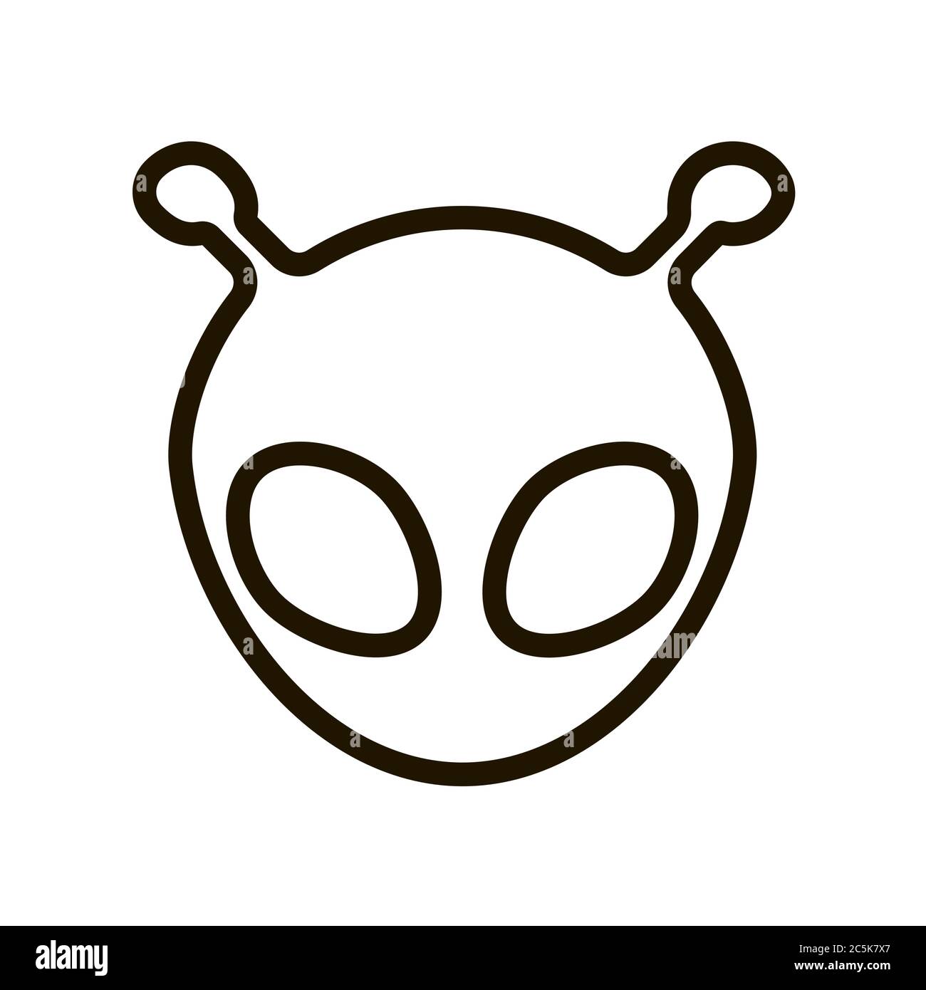 Alien head with horns icon in trendy flat style isolated. Eps 10 Stock ...