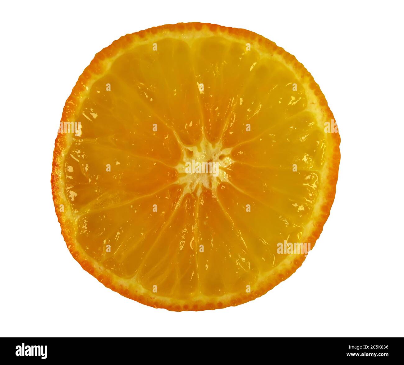 Round Orange Slice isolated on white. Photo with clipping path Stock ...