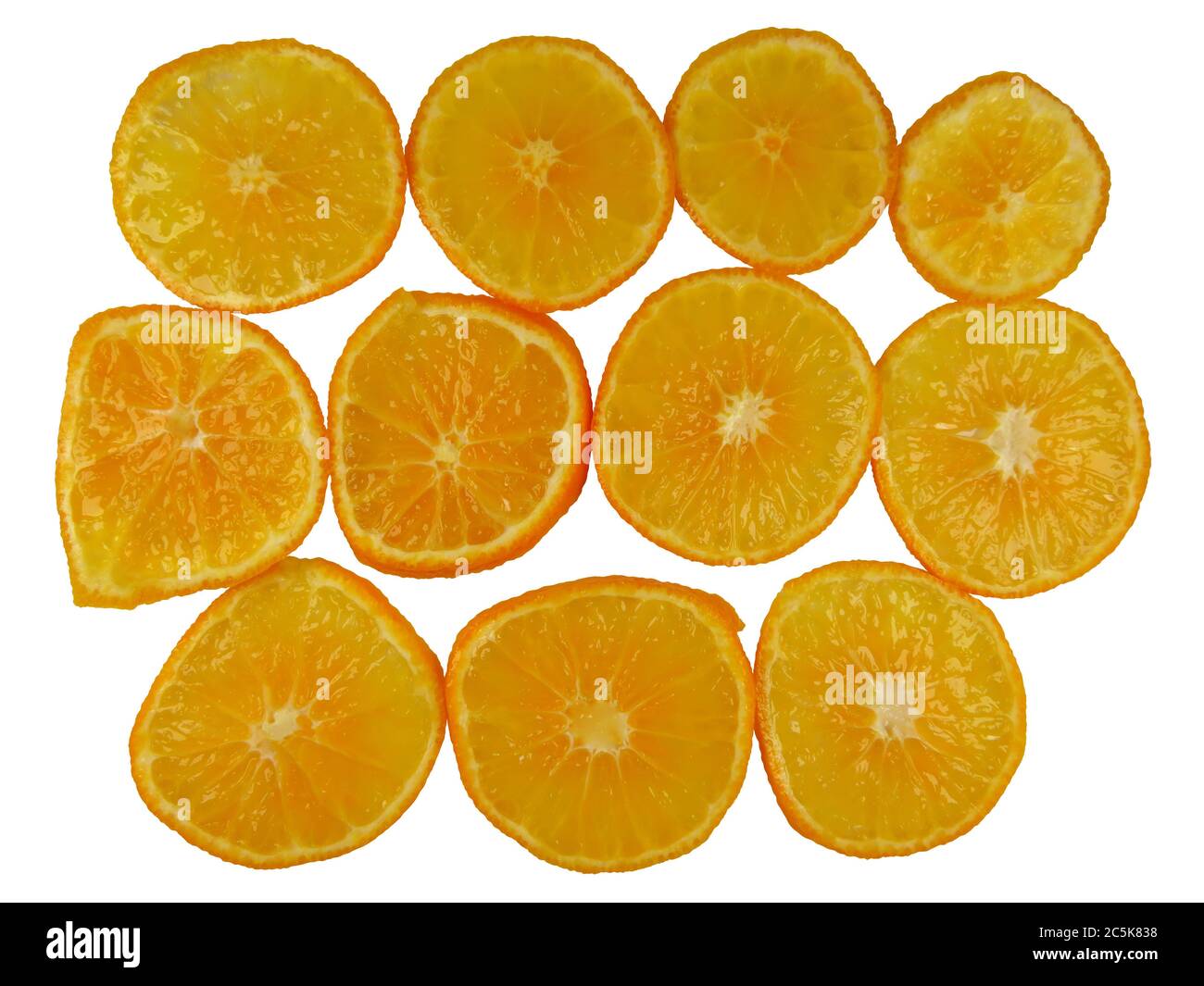 Round Orange Slices isolated on white. Photo with clipping path Stock ...