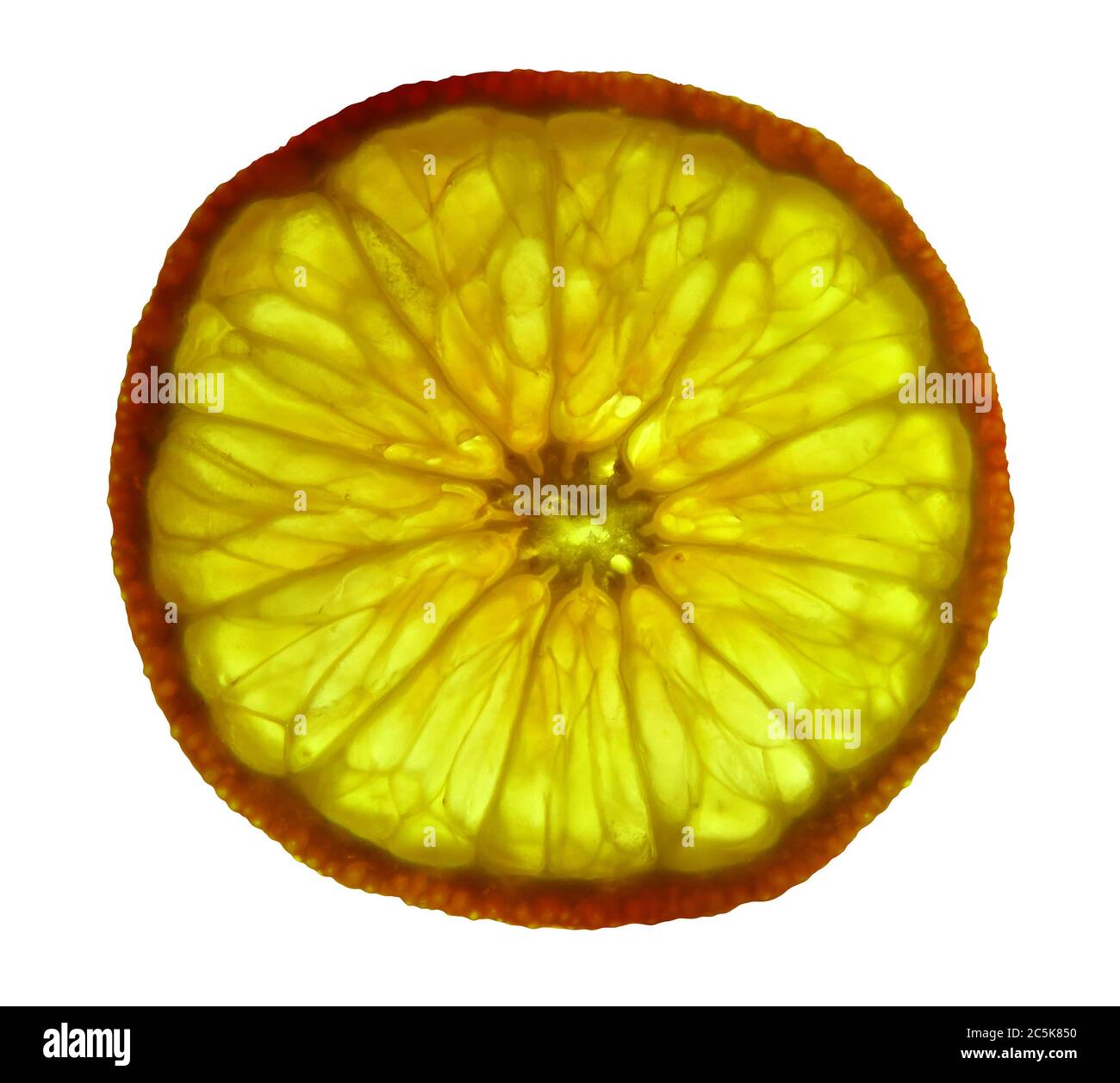 Round slice of orange isolated on white. Photo with clipping path Stock ...