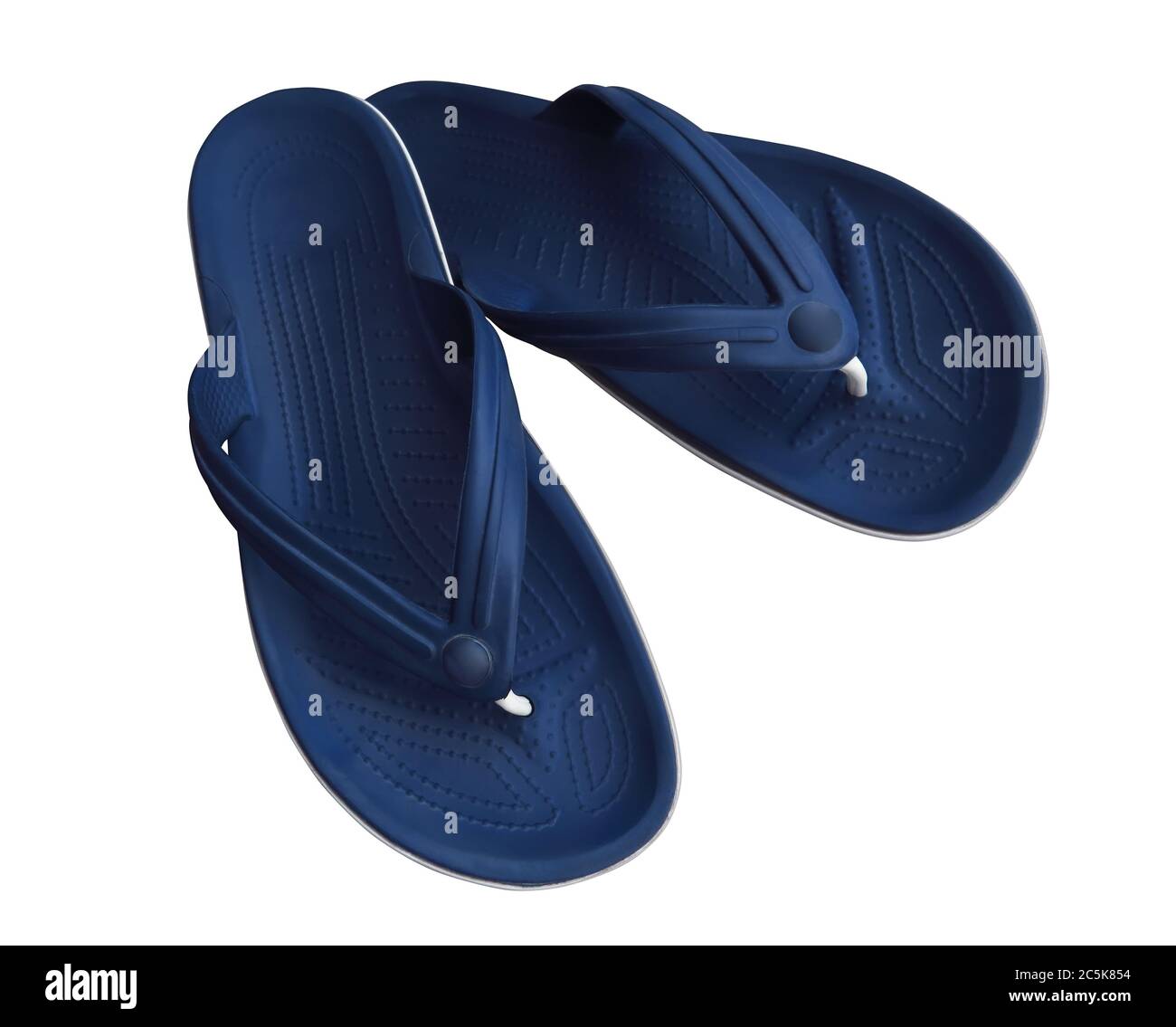 Blue rubber slippers isolated on a white. Clipping Path included Stock ...