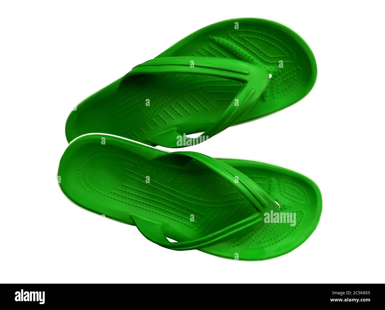 Green rubber slippers isolated on a white. Clipping Path included Stock ...