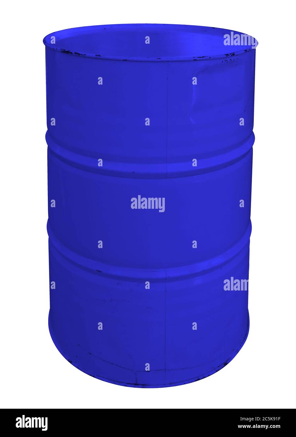 Single blue metallic barrel, isolated on white background. Clipping ...