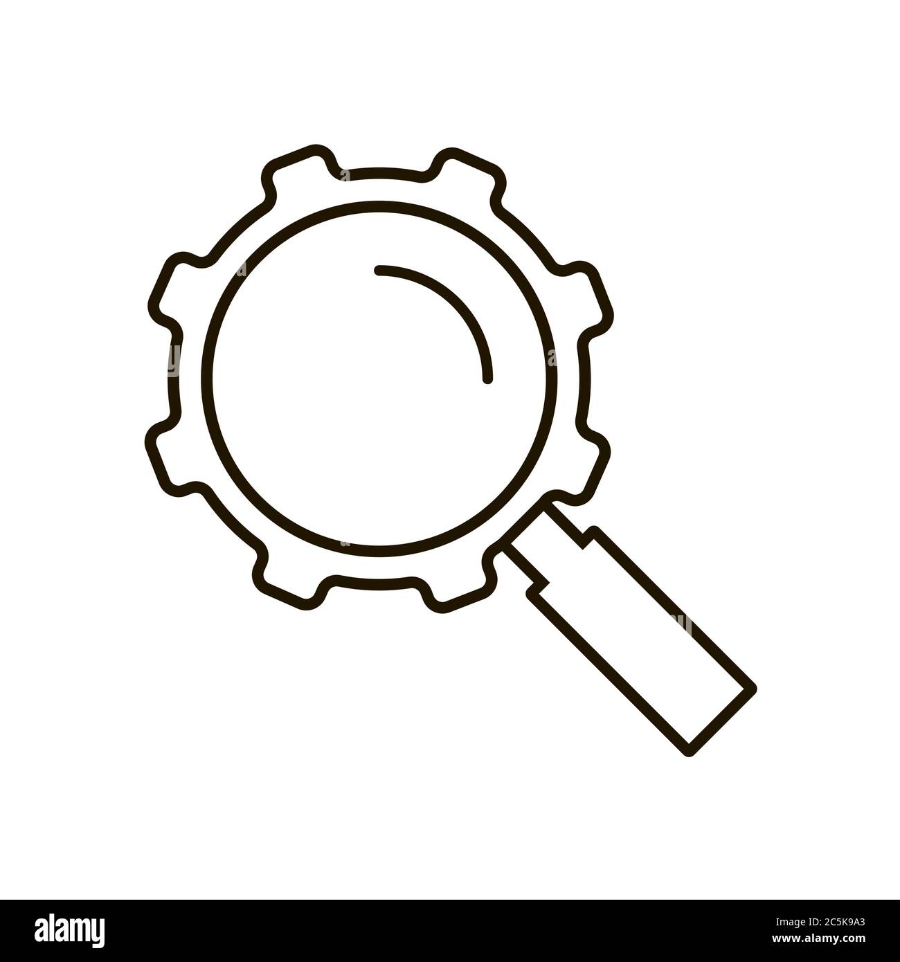 Gear magnifier Stock Vector Images - Alamy