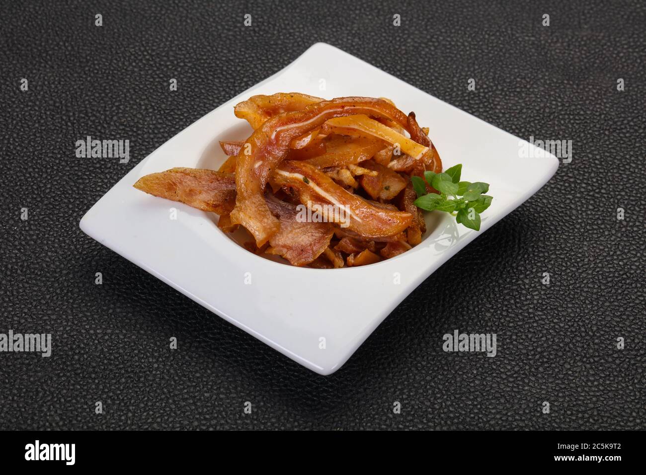 Pork ear snack in the bowl Stock Photo - Alamy