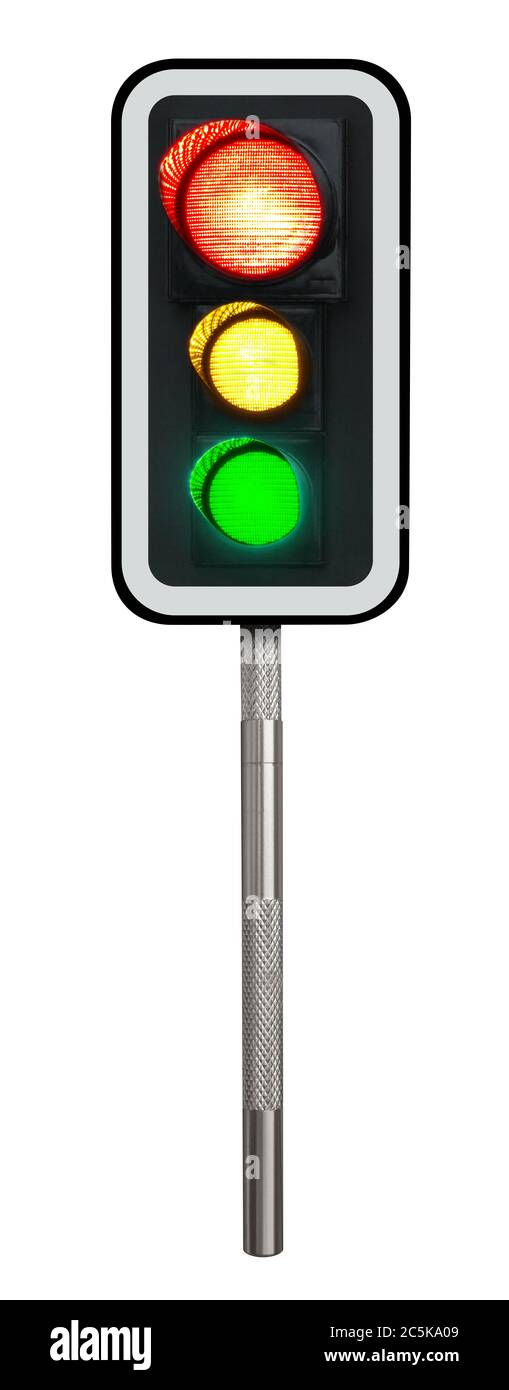 Traffic light isolated on white with clipping path Stock Photo - Alamy