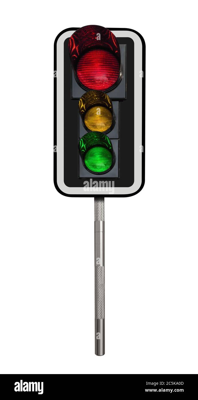 Traffic light isolated on white with clipping path Stock Photo - Alamy