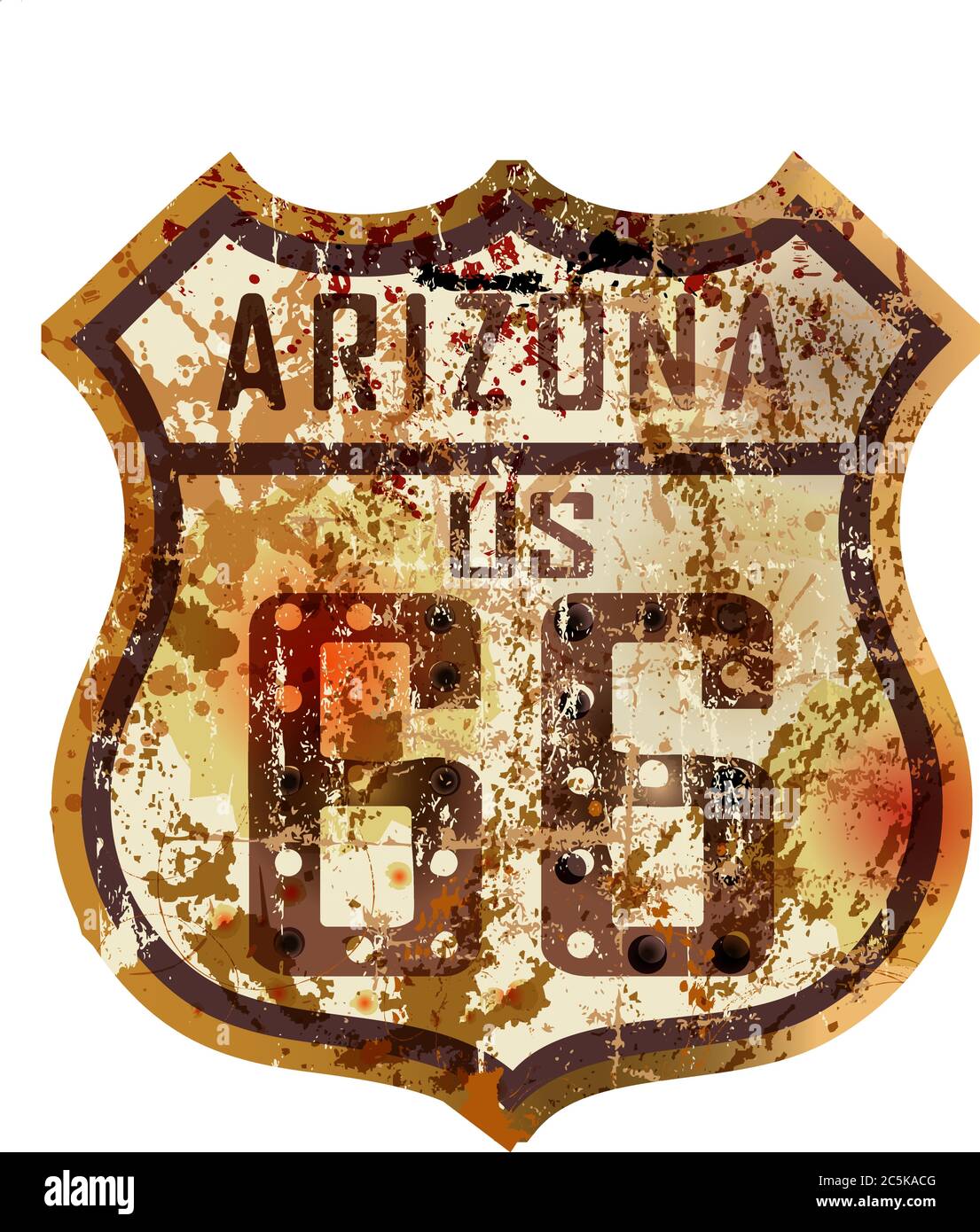 Route 66 sign,distressed grungy roadsign, retro style, vector ...