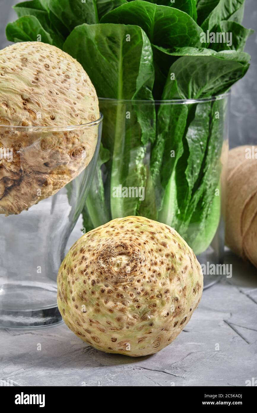 celery root with leaves, vegetables from local market, farm fresh ...