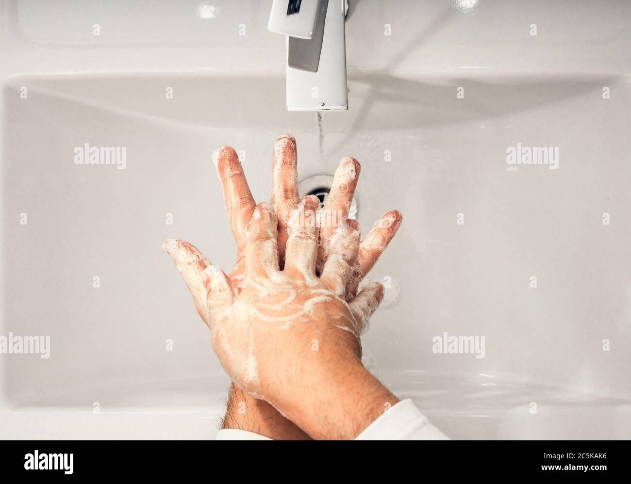 Coronavirus. Proper washing and handling of hands. Liquid antibacterial ...