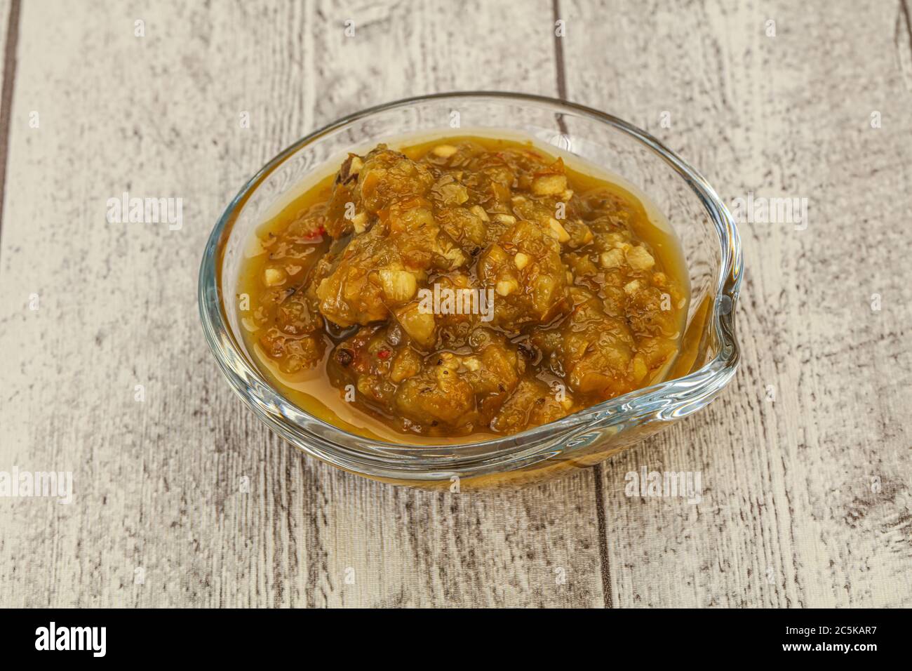 Green spicy sauce with pepper in the bowl Stock Photo - Alamy