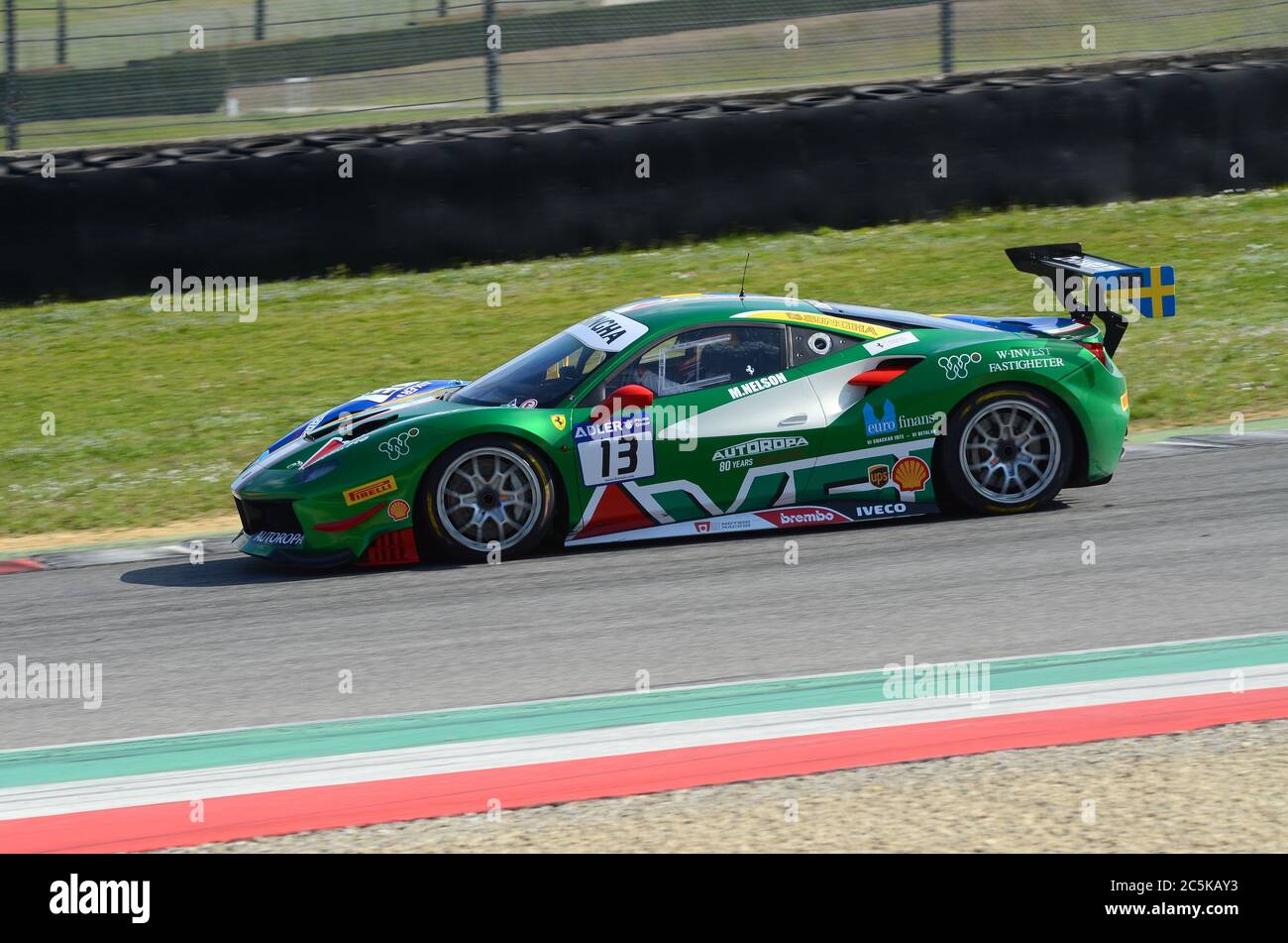 MUGELLO, ITALY - 23 March 2018: NELSON Martin drive Ferrari 488 ...